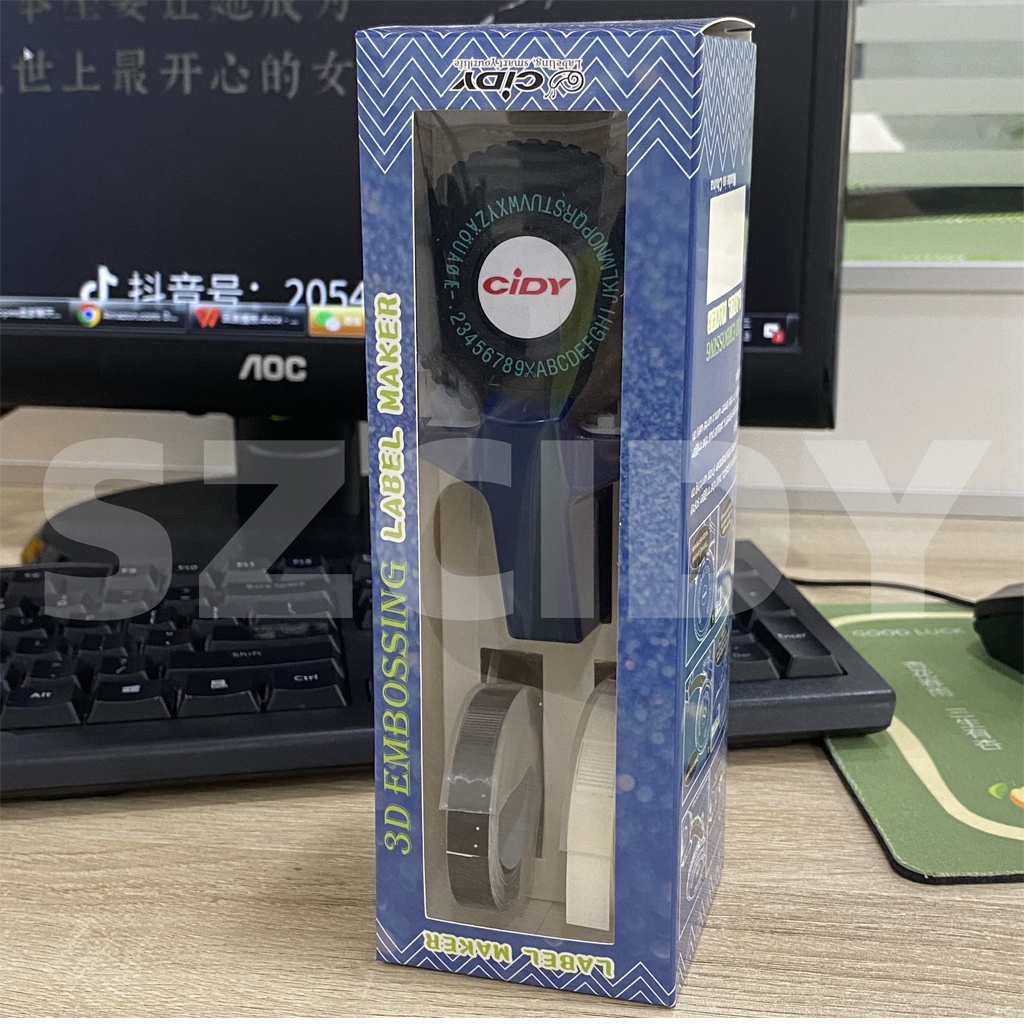 เครื่องทําฉลาก CIDY C101 DIY หลากสี พร้อมเทป 2 เทป (9 มม. x 3 ม.Trs) เขียนแบบแมนนวล หรือเติมลาย ...