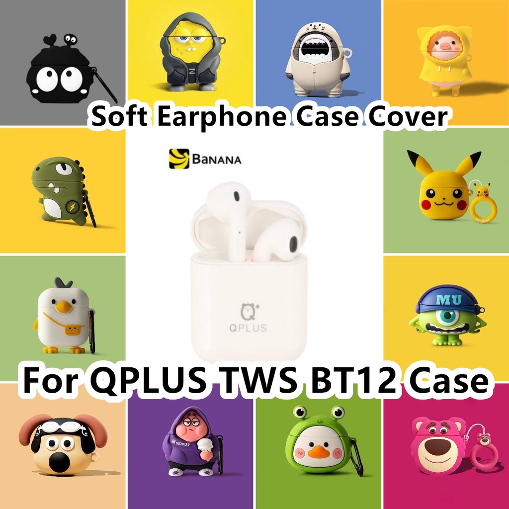 พร้อมส่ง! นําไปใช้กับ QPLUS TWS BT12 เคส Case เคสหูฟัง รูปแบบสามมิติที่สร้างสรรค์ ซิลิโคนนุ่ม เค ...