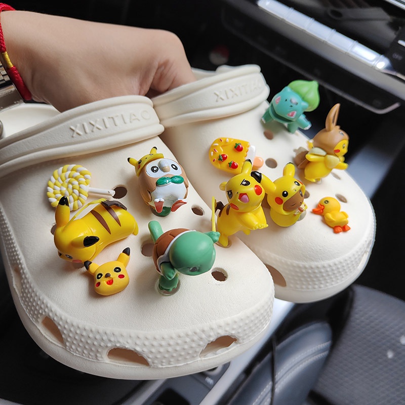 CROCS ชุดเข็มกลัด รูปการ์ตูนอนิเมะ Doraemon Jibbitz Lollipop Pikachu ...