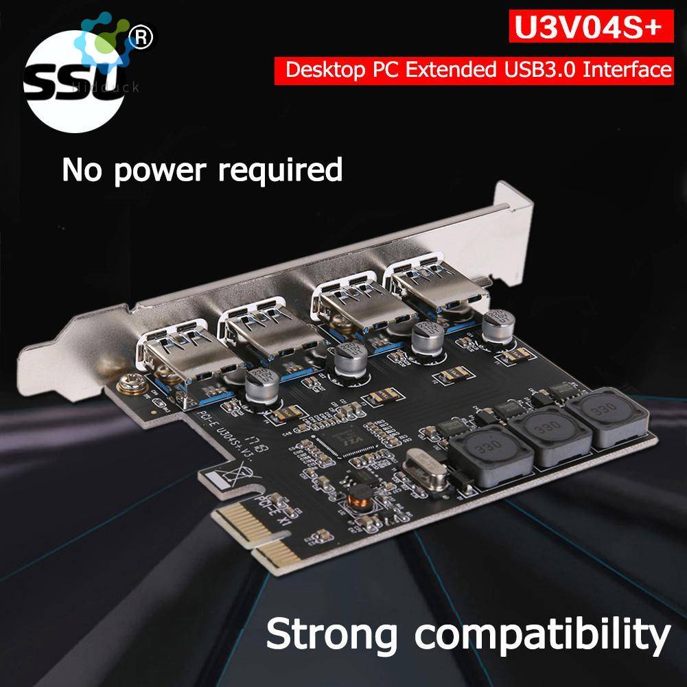 ใหม่ อะแดปเตอร์การ์ดขยาย SSU U3V04S+ 4 พอร์ต USB 3.0 PCIe PCI Express USB Hub [Hidduck.th ...