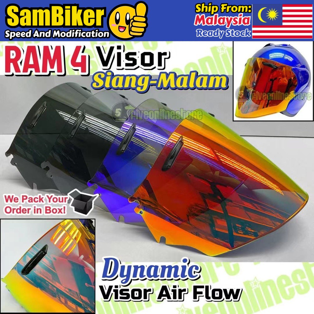 Ram4 หมวกกันน็อคVisor Siang Malam TSR Ram3 Ram 4 พร้อมแบบไดนามิกAir ...