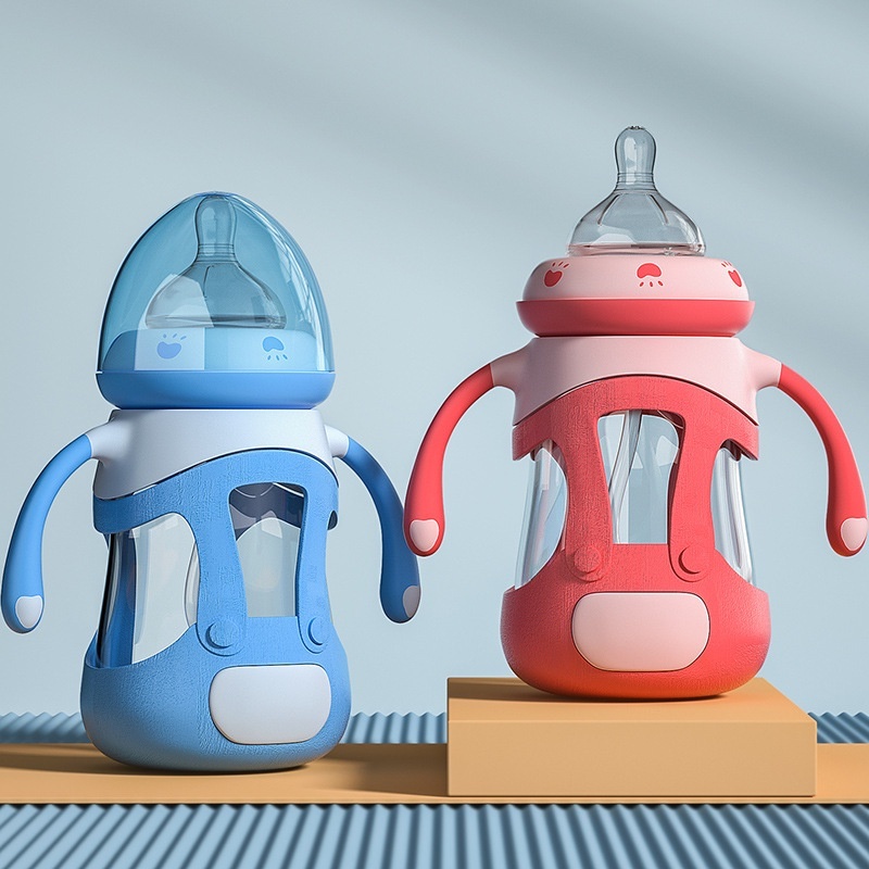 ของเล่นเด็กผู้ชาย Obeni ขวดนมเด็ก แก้วบอโรซิลิเกตสูง พร้อมฝาปิดซิลิโคน ...