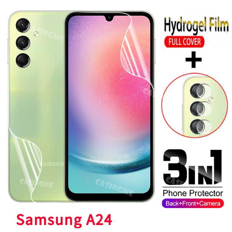3in1 ฟิล์มไฮโดรเจลกันรอยหน้าจอ ด้านหลัง แบบนิ่ม สําหรับ Samsung Galaxy ...