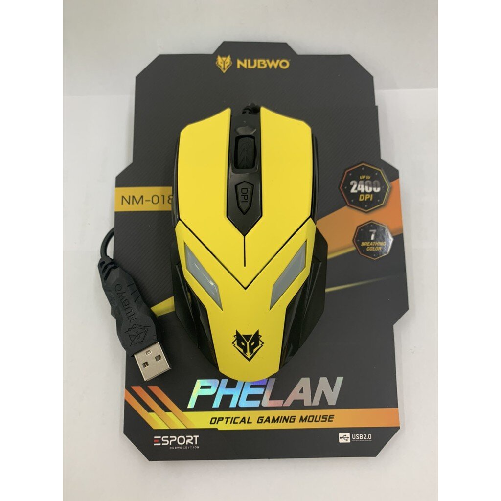 เมาส์เกมมิ่ง NUBWO GAMING MOUSE NM-018 YELLOW สำหรับเล่นเกมส์ | Shopee ...