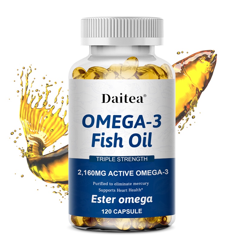 Daitea OMEGA-3 Fish Oil Benefits Heart, Eyes, Brain, Skin & Eye Health, ให้การสนับสนุนหัวใจและ ...