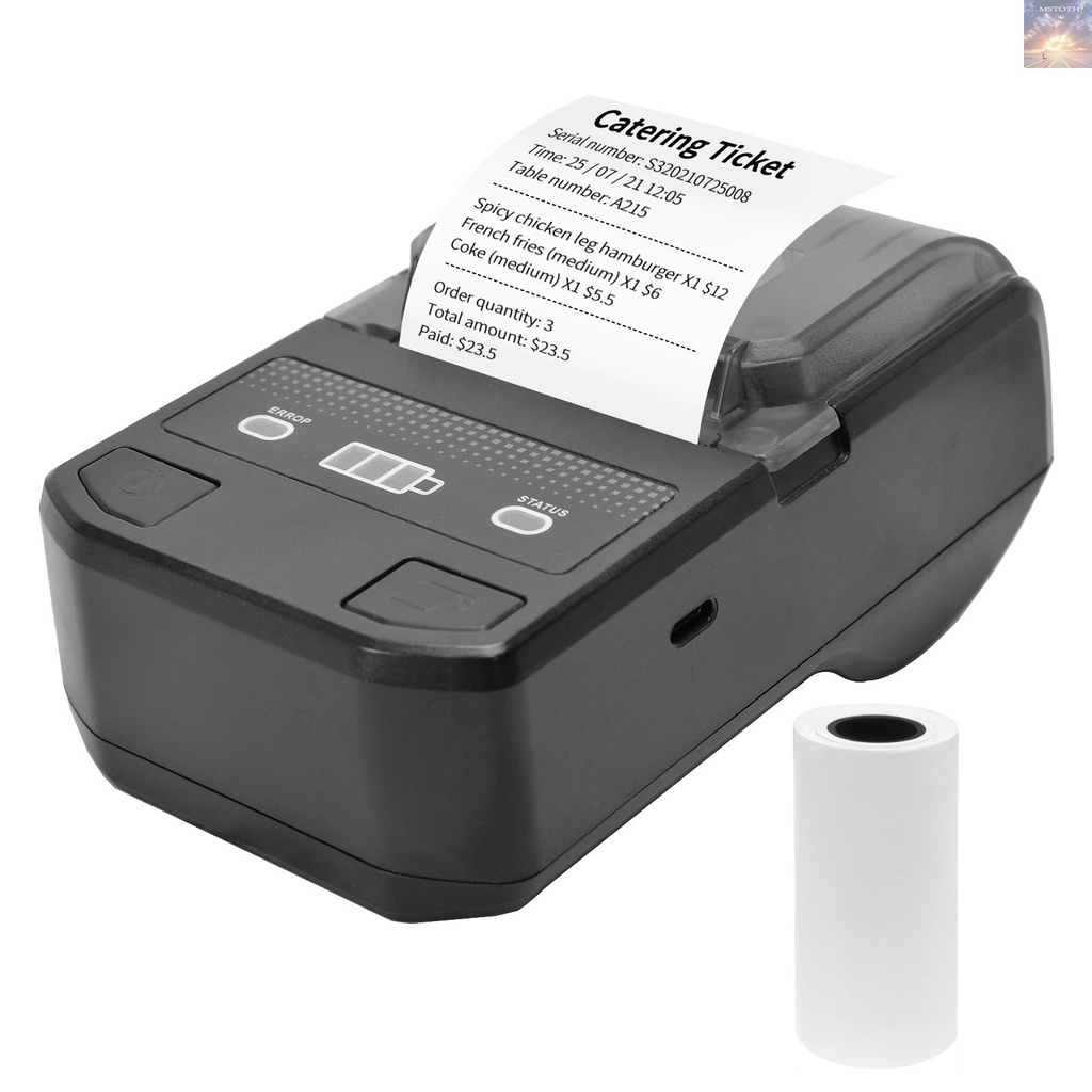 พร้อมส่ง เครื่องพิมพ์ใบเสร็จไร้สาย แบบพกพา 58 มม. BT Mini Bill Ticket ...