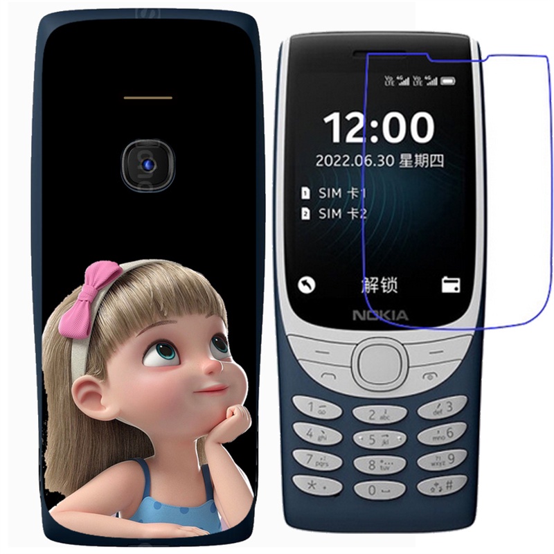 Nokia 8210 4G เคสแฟชั่น รูปแบบ นิ่ม TPU ซิลิโคน ฝาหลัง พร้อมฟิล์มกันรอย ...