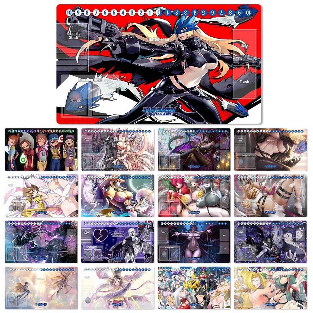 Digimon Playmat Bellestarmon Angewomon Lilithmon TCG CCG การ์ดเกมเกม ...