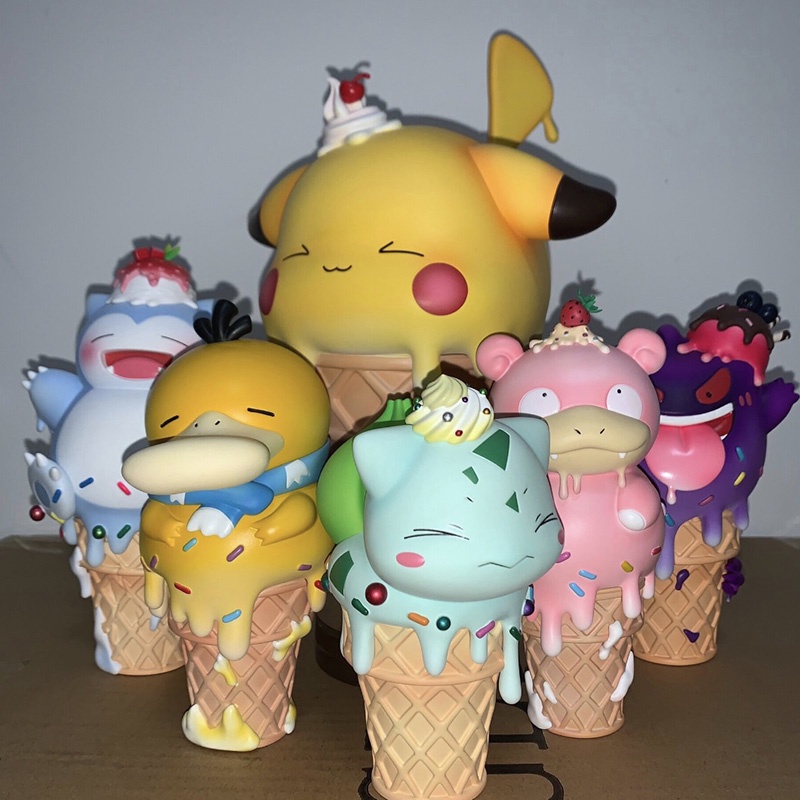โมเดลฟิกเกอร์ Pokemon Pikachu Snorlax Psyduck bulbasaur Ice Cream Cold ...