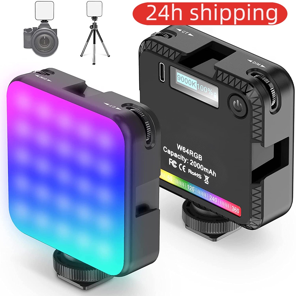 Uurig อัพเกรด W49 RGB Full Color LED Video Light 2500K-9000K 800LUX แม่เหล็ก Mini เติมแสงขยาย 3 ...