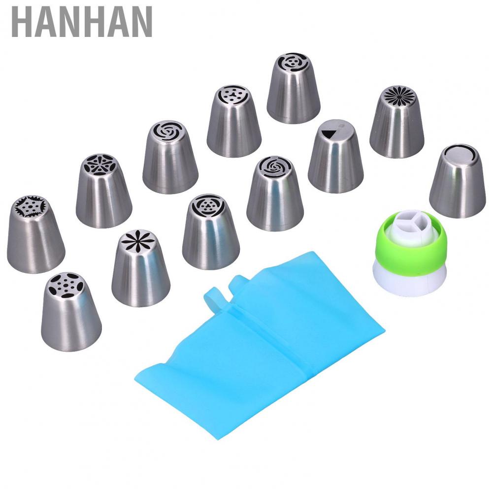 Hanhan Piping Tip Set Simple Operation Flower Frosting Tip Stainless Steel for Decorating Cakes ...