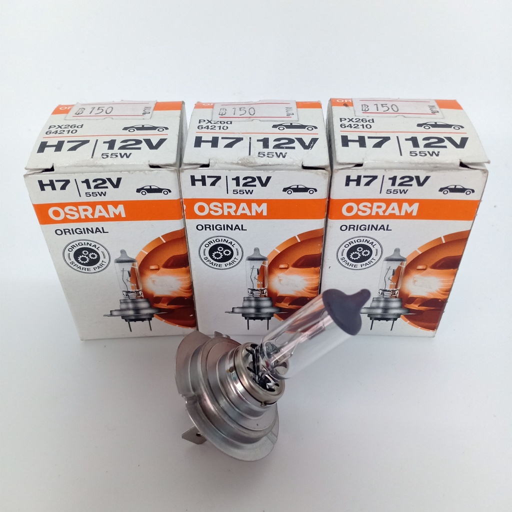 หลอดไฟหน้า OSRAM H7 STD (แสงเดิม) (2ขา) (64210) ออสแรม หลอดไฟ หลอดไฟหน้า ขั้ว H7 ของแท้ 100% ...