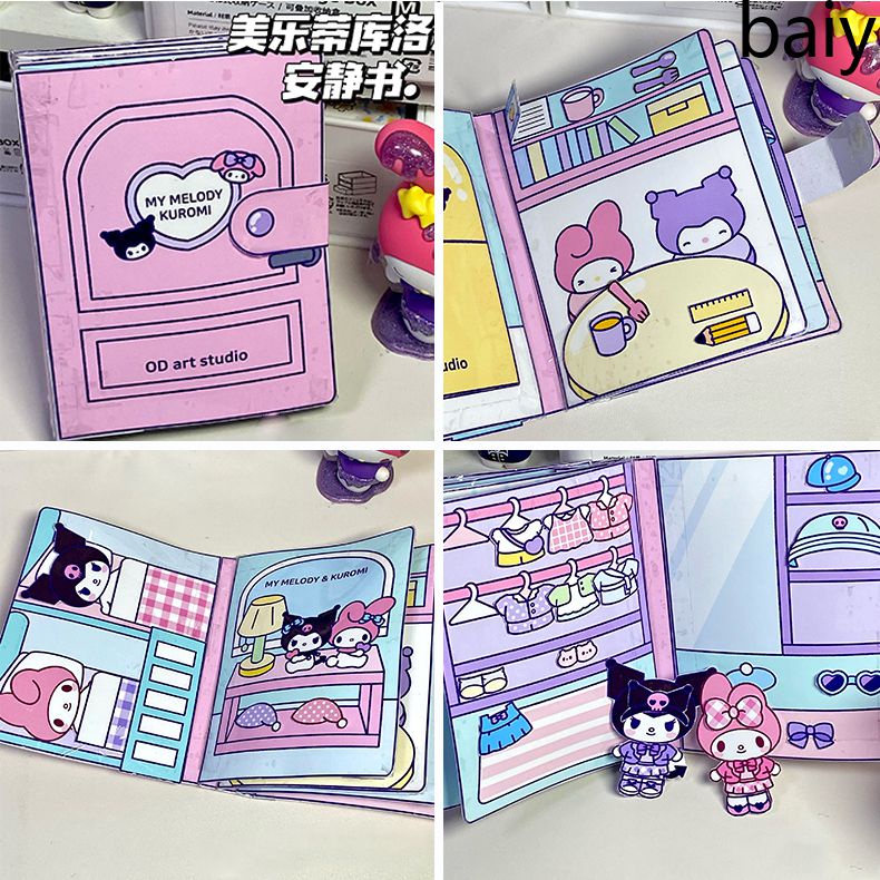Origami Sanrio หนังสือเงียบ Kuromi นักเรียนสาวแต่งตัว Doudou เด็ก ...