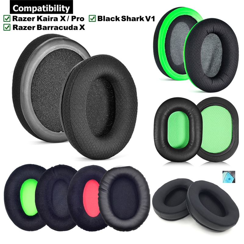 1 คู่แผ่นรองหูฟังสําหรับ Razer Kaira X Pro / Barracuda X / Black Shark ...