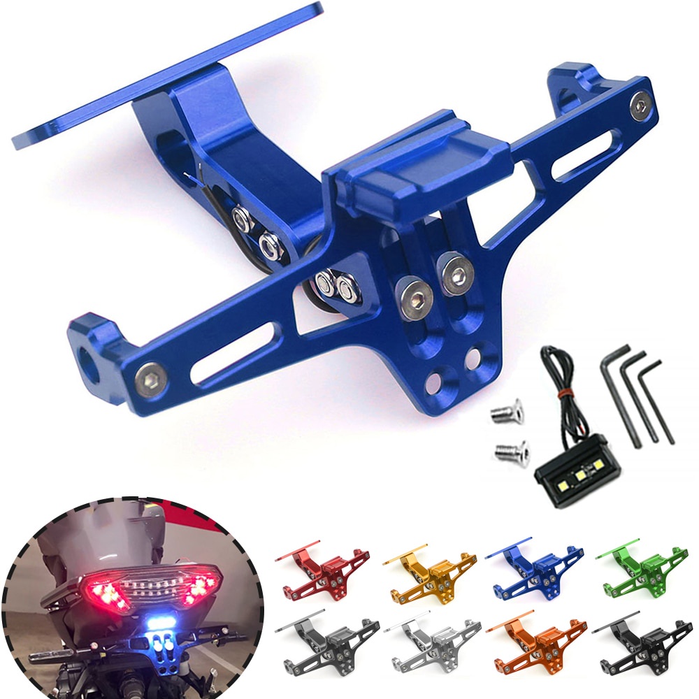 ไฟ LED ติดป้ายทะเบียนรถจักรยานยนต์ ปรับได้ สําหรับ Yamaha YZF R1 R6 R3 R125 FZ1 FZ6 FZ8 MT07 ...
