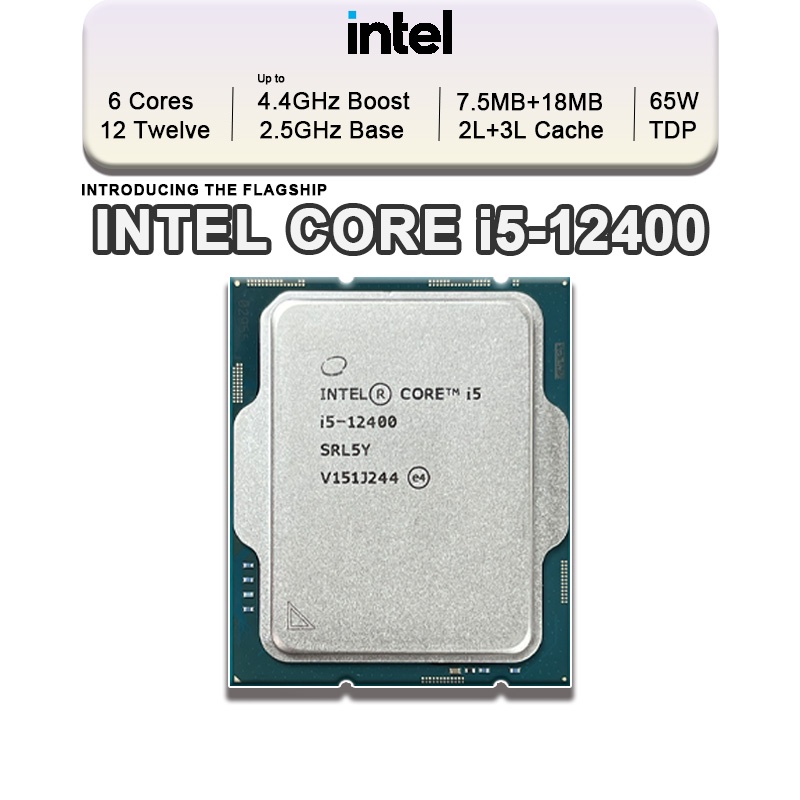 ซ็อกเก็ต CPU Intel Core i5-12400 i5 12400 2.5 GHz 6-Core 12-Thread Processor L3=18M 65W รองรับ ...