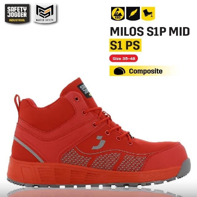[ของแท้พร้อมส่ง] Safety Jogger รุ่น MILOS S1P MID รองเท้าเซฟตี้ หุ้มข้อ ...