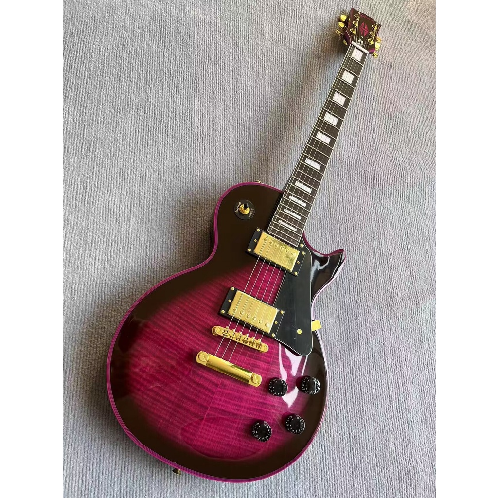 กีตาร์ไฟฟ้า Gibson Les Paul Flame Maple Top สีน้ําตาล หลากสี | Shopee ...