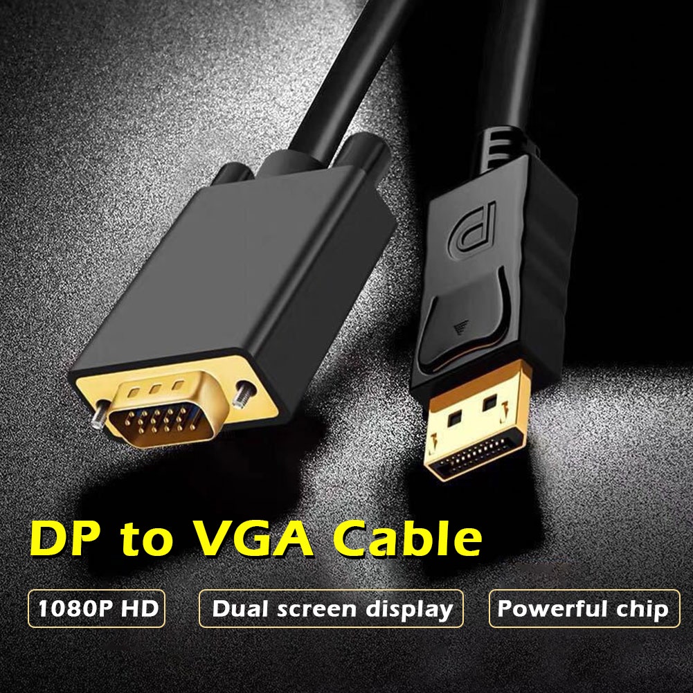 สายเชื่อมหน้าจอ สายเคเบิล DP to VGA ตัวผู้เจ้าตัวผู้ สายชุบทอง สำหรับ ...