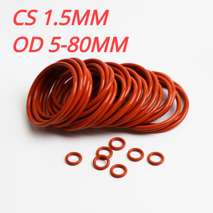 [จัดส่งด่วน] โอริง VQM ปะเก็นแหวนซีลซิลิโคน ทรงกลม สีแดง O-Ring OD5-80 มม. * Cs1.5 มม. | Shopee ...