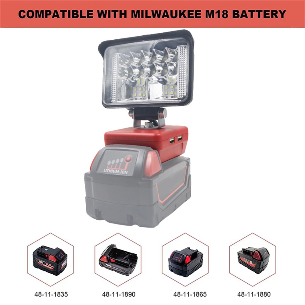 ไฟ LED 18 ดวง 2800LM ไร้สาย 3 นิ้ว แบตเตอรี่ M18 18V สําหรับ Milwaukee ...
