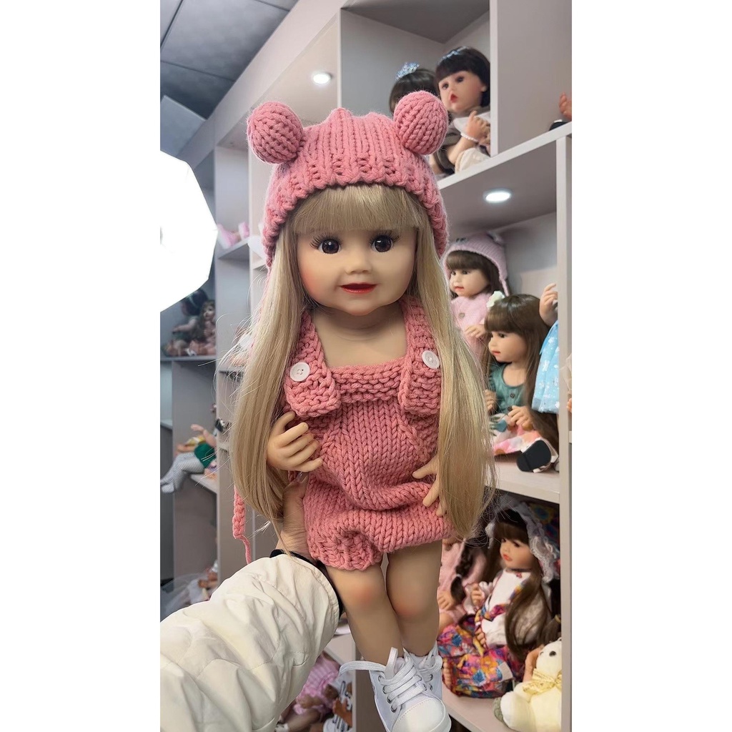 Keiumi ชุดวิกผมซิลิโคนนุ่ม 55 ซม. ตุ๊กตาคลอดบุตร ของเล่นเพื่อการศึกษาเด็กปฐมวัย ของขวัญวันเกิด ...