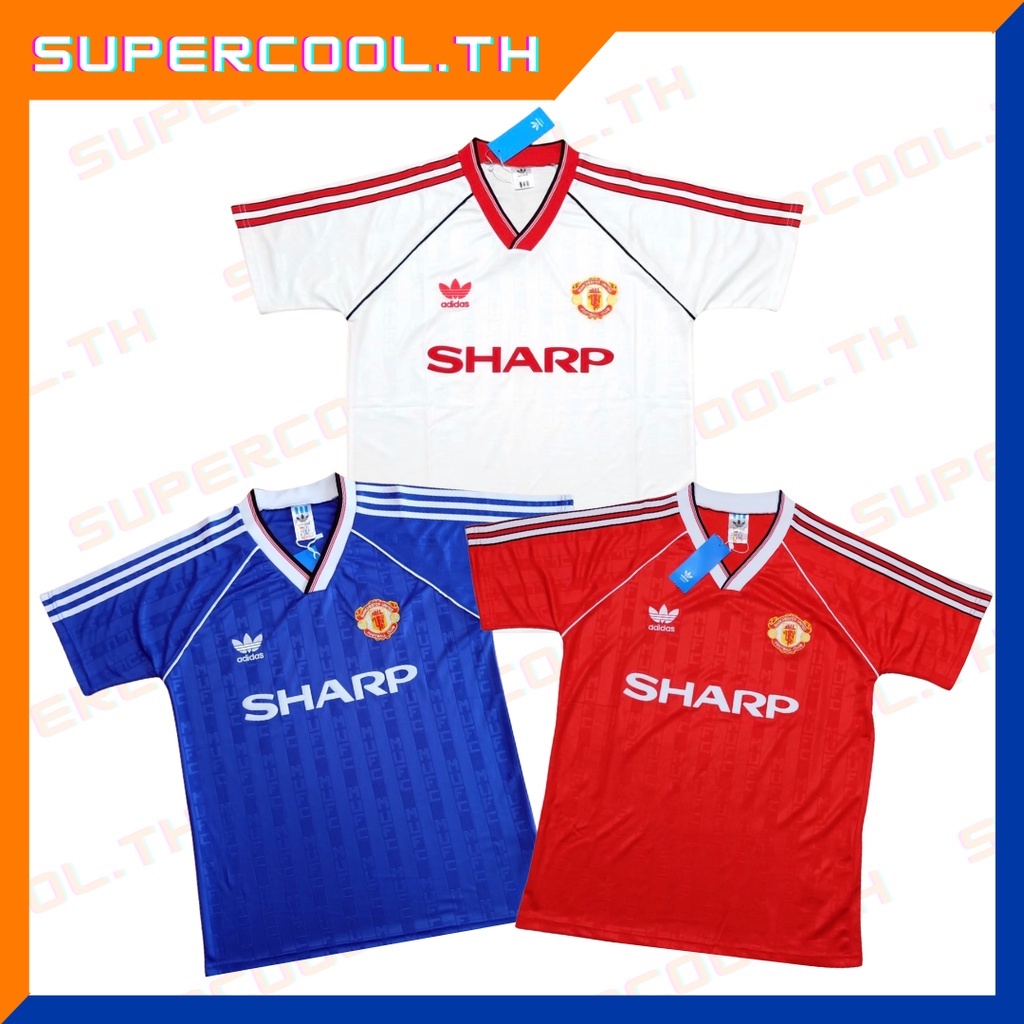 Manchester United 1988/89 เสื้อบอลย้อนยุค เสื้อแมนยูย้อนยุค Sharp ...