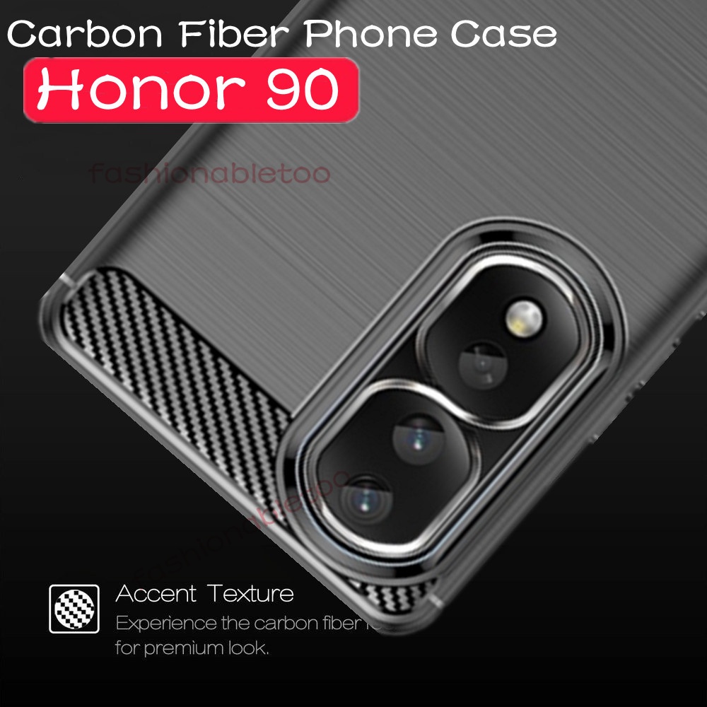 เคสโทรศัพท์ซิลิโคน คาร์บอนไฟเบอร์ กันกระแทก สําหรับ Huawei Honor 90 pro Lite 90pro 90lite ...