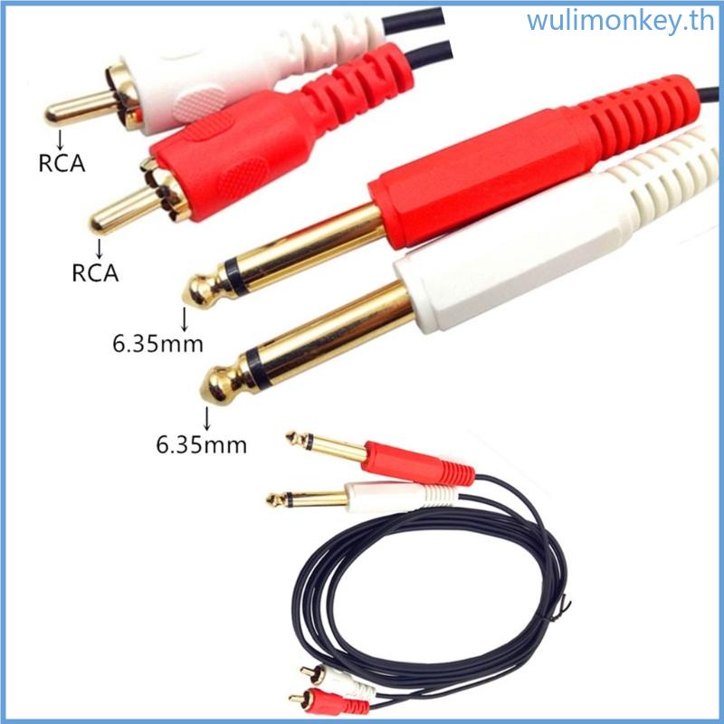 Wu RCA to 1 4 สายเคเบิ้ล Dual-1 4 นิ้ว 6 35 to Dual RCA Stereo ...
