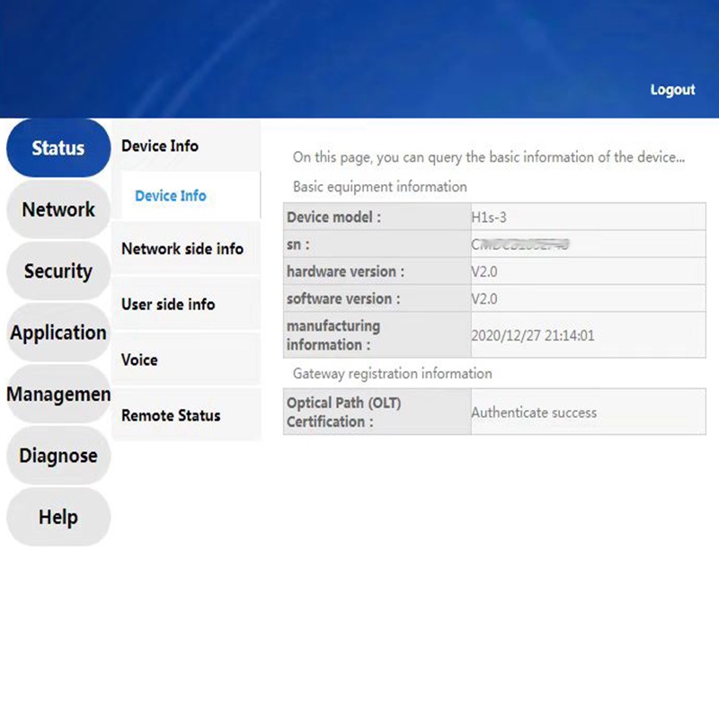 เฟิร์มแวร์ภาษาอังกฤษ H1S-3 GPON EPON XPON 1GE+ 3FE+ 1 POTS+Wifi ONU ...