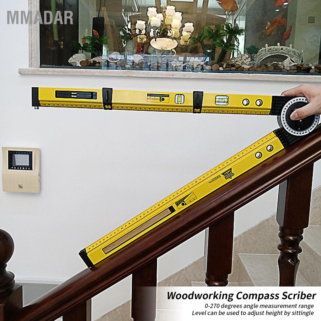 MMADAR เข็มทิศงานไม้ Scriber Slope เครื่องมือวัดมุม Scribe Protractor ...