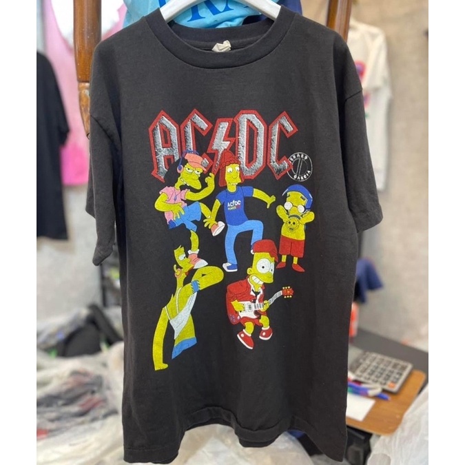 เสื้อยืด Unisex ลาย Simpsons AC⚡️DC | Shopee Thailand