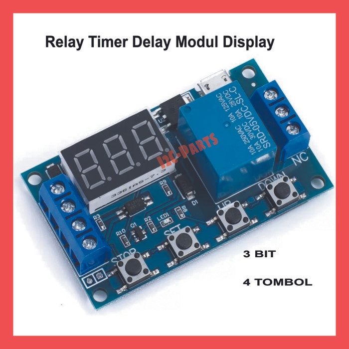 Tombol Timer Relay Delay Display 4 ปุ่ม 6 30v Digital Dc Time Module