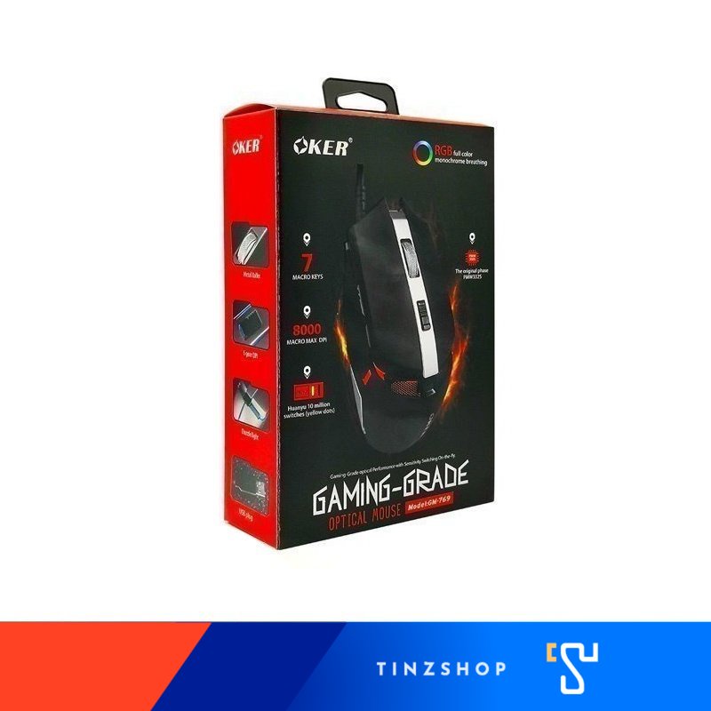 OKER GM-769 HIGH SPEED GAMING-GRADE OPTICAL MOUSE สีดำ | Shopee Thailand