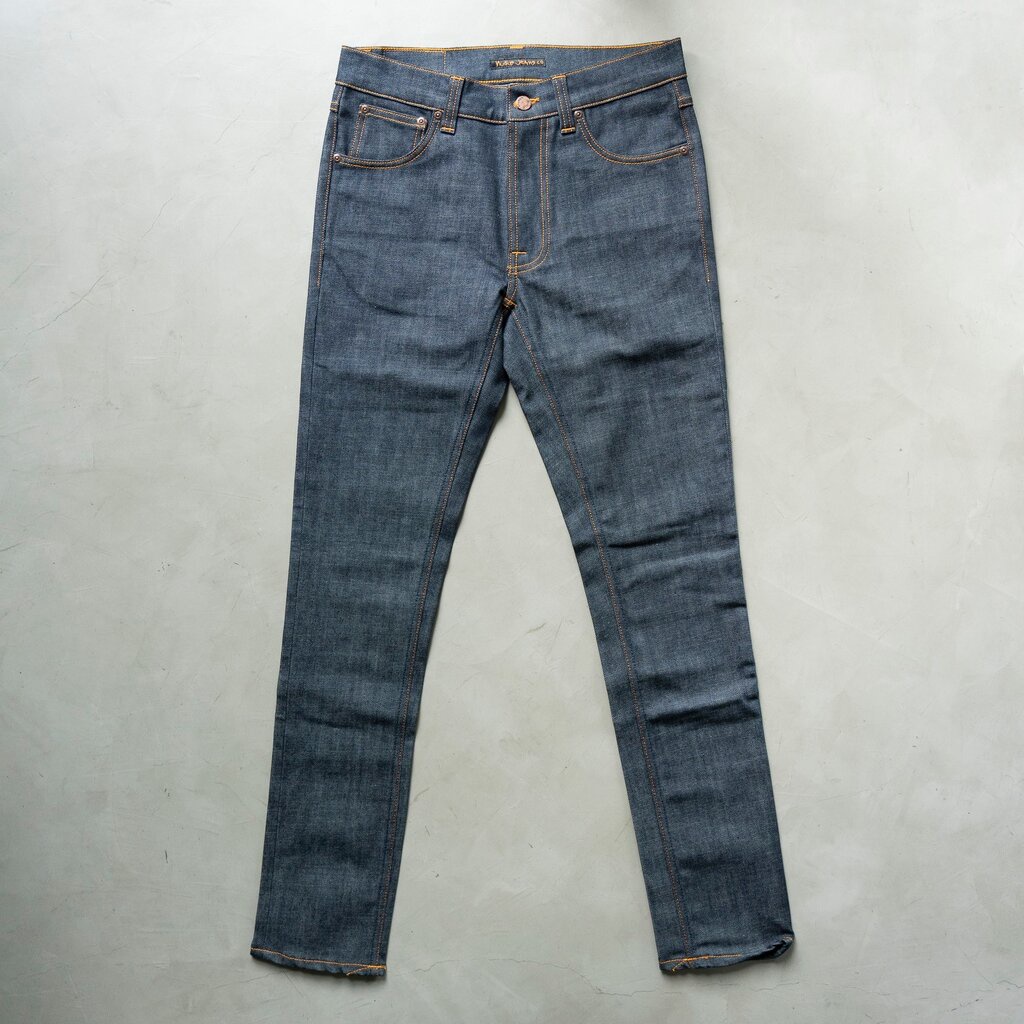 [SAMPLE] Lean Dean Dry Broken Ocean ยีนส์ผ้าดิบ ทรงกระบอกเล็กกึ่งเดฟ ...