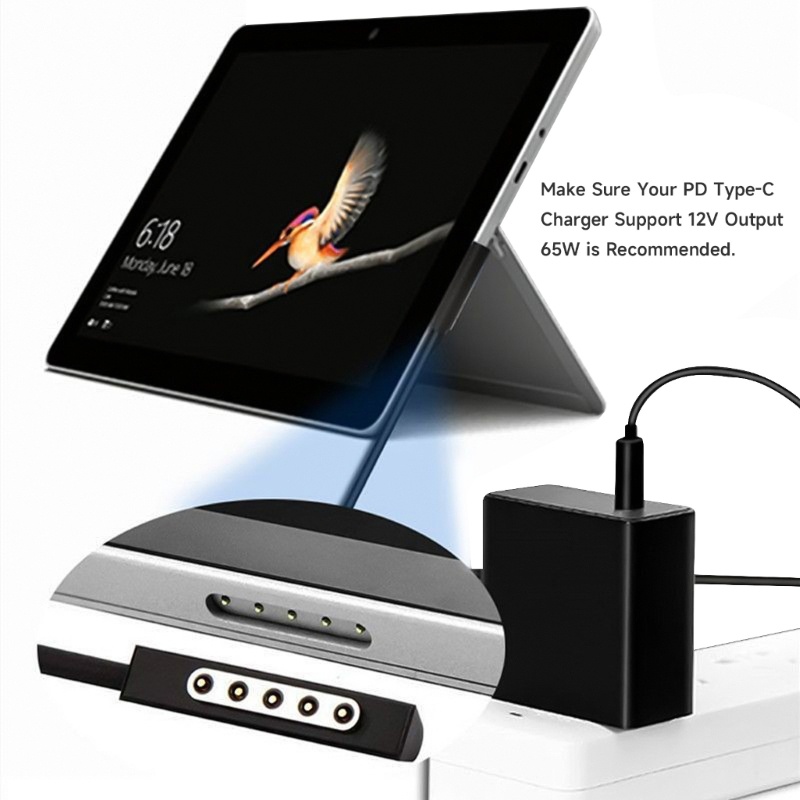 Moon4 Surface เชื่อมต่อกับสายชาร์จ USB C สําหรับแล็ปท็อป Surface 1 2RT ...