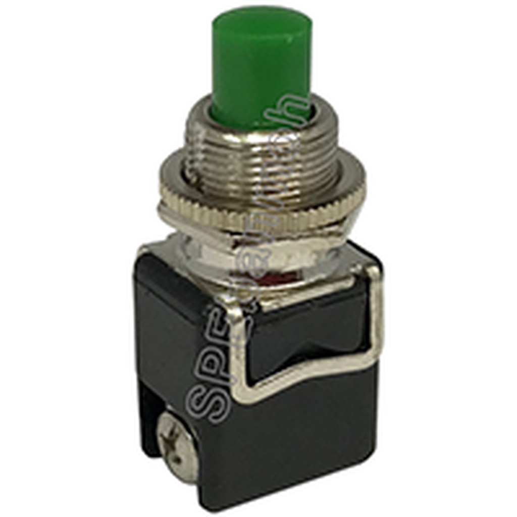 [ 2ชิ้น ] PBS-13B สวิทช์กดติด-ปล่อยดับ (Pushbutton switch) ∅12mm 4A 250VAC สีเขียว (Green ...