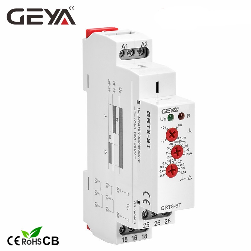 GEYA GRT8-ST Delay on Motor Star Delta Timer Relay Soft Starter 380V ...