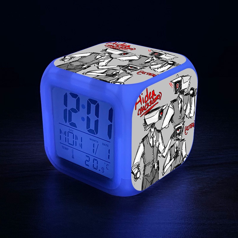 Skibidi นาฬิกาปลุกชักโครก เปลี่ยนสีได้ ไฟกลางคืน LED สร้างสรรค์ ...