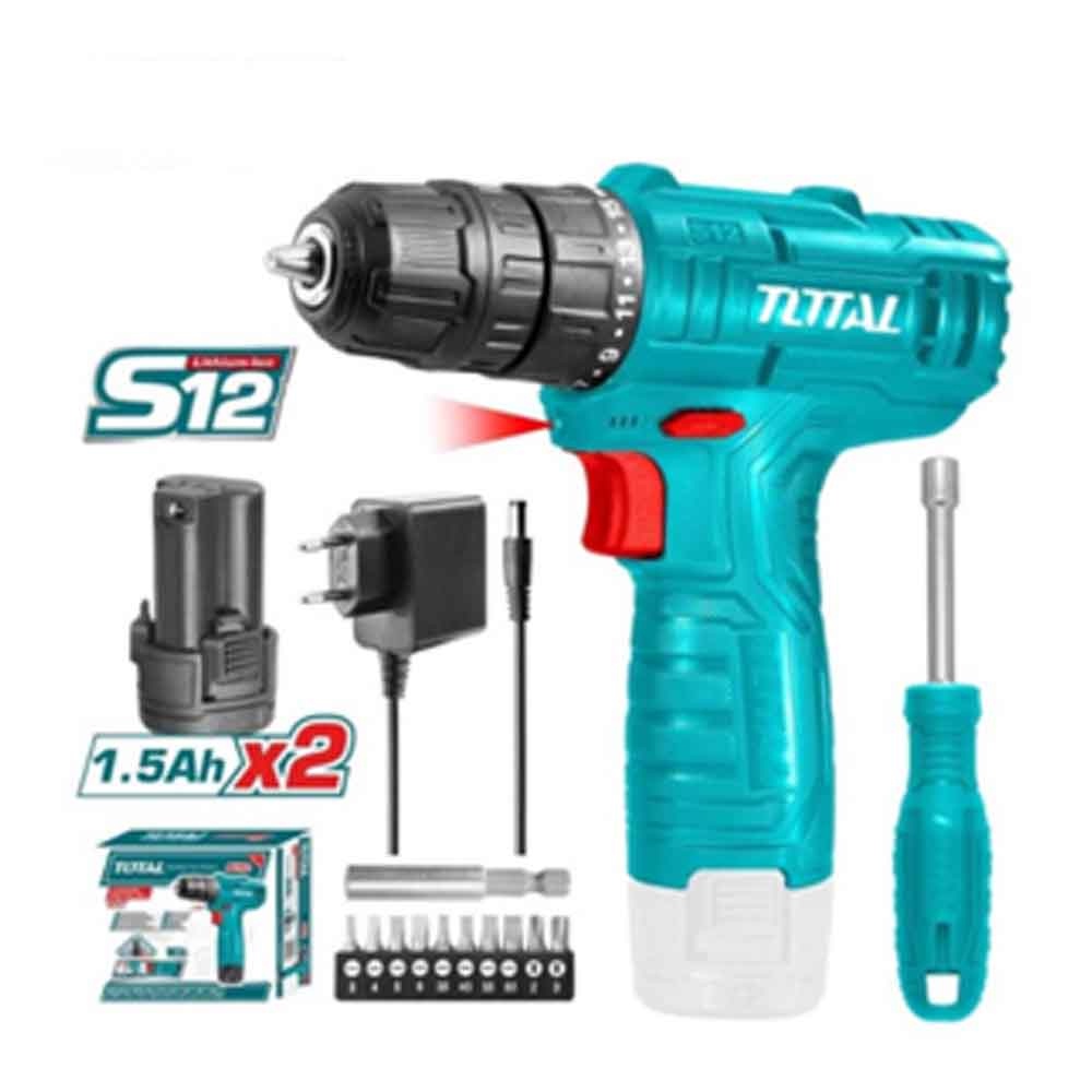 TOTAL COMBO SET ชุดสว่านแบตเตอรี่ไร้สาย+ไขควง พร้อมอุปกรณ์ครบเซ็ท รุ่น ...