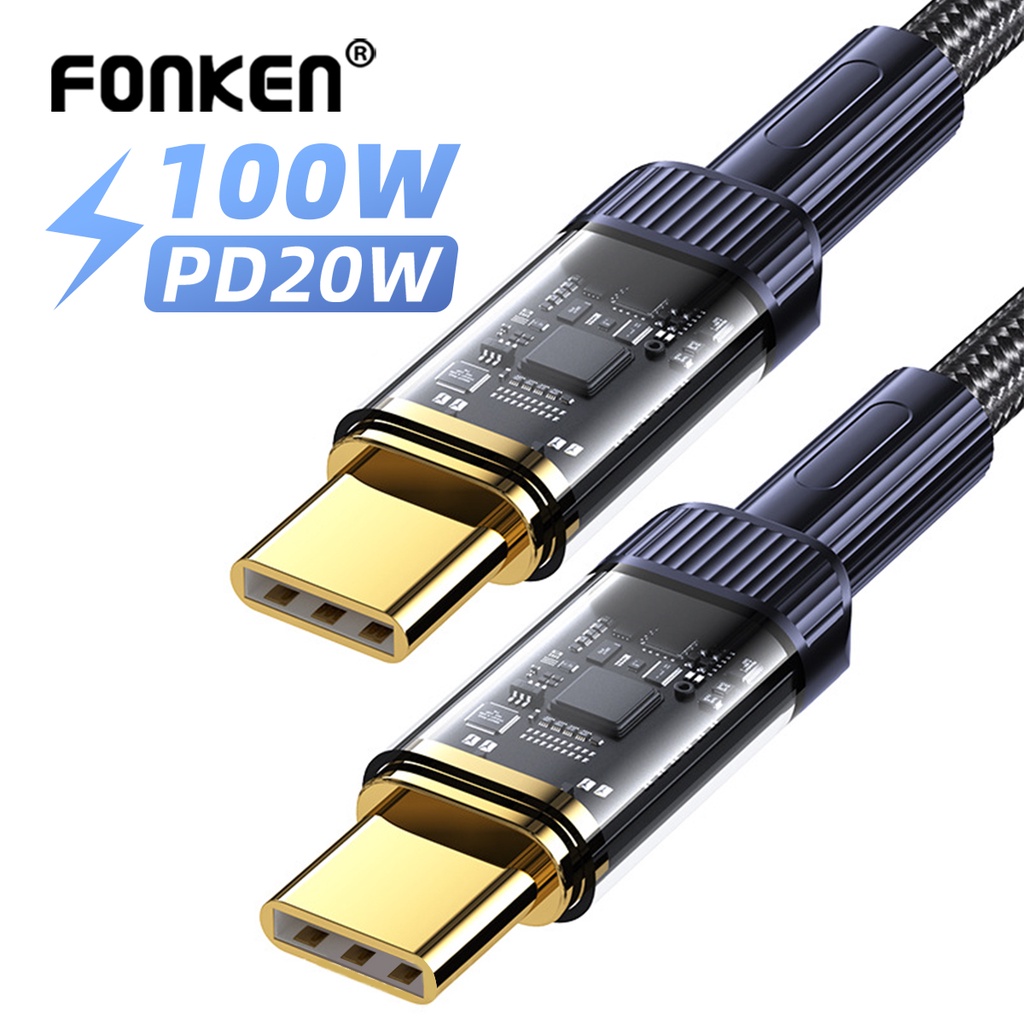 Fonken PD100W สายเคเบิล USB C เป็น Type C PD20W USB C เป็น iOS ชาร์จ ...