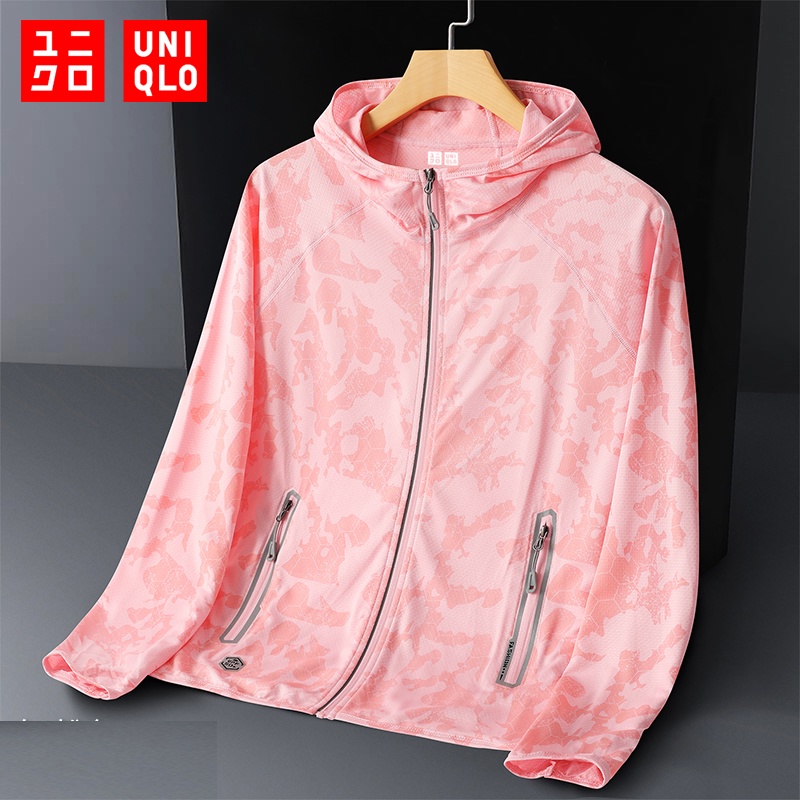 (พร้อมส่ง) Uniqlo เสื้อกันยูวี UPF50+ เสื้อแจ็กเก็ตแขนยาว มีฮู้ด แต่งซิป ไร้รอยต่อ เหมาะกับใส่ ...