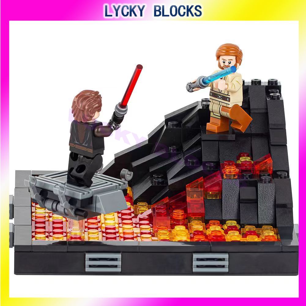ฟิกเกอร์ Star Wars Obi-Wan VS Anakin Mustafa Battle Scene MOC 2058 ของ ...