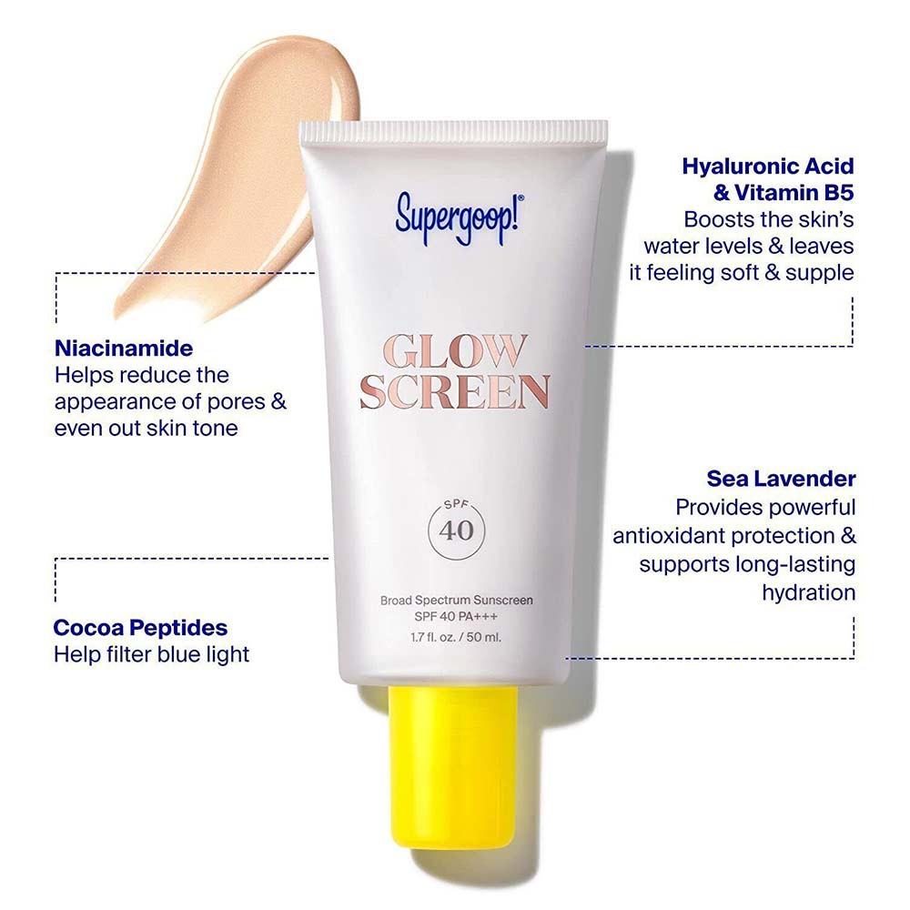 Supergoop! Unseen Sunscreen Glow Screen 50ml - SPF 40 PA+++ Reef ...