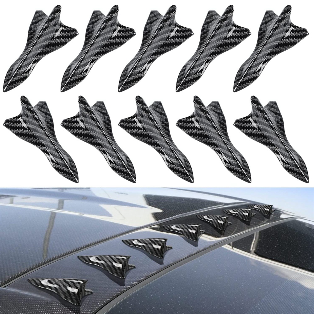 10 ชิ้น/เซ็ต Diffuser Shark Fin Kit ใช้งานร่วมกับสปอยเลอร์หลังคา Wing ...
