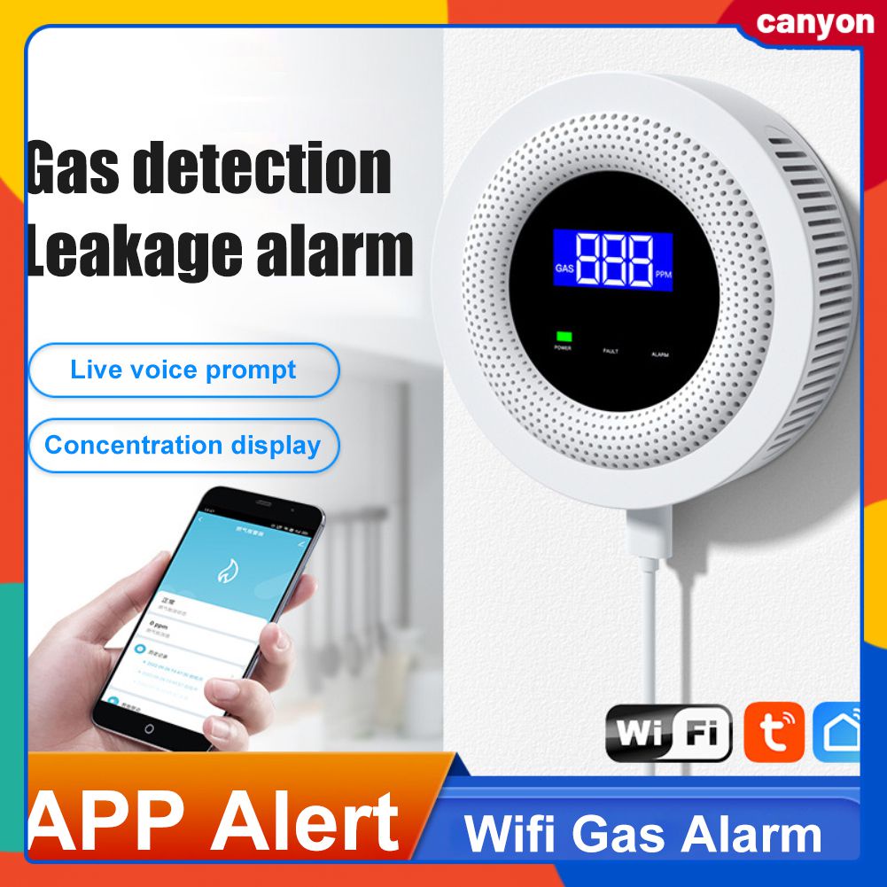 Tuya Wifi Natural Gas Sensor Household Smart Combustible Gas Leakage ...