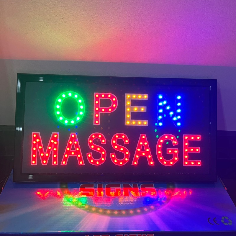 ป้ายไฟ*OPEN MASSAGE* ป้ายไฟLED ป้ายไฟร้าน ป้ายไฟตกแต่งร้าน ป้ายไฟวิ่ง ...