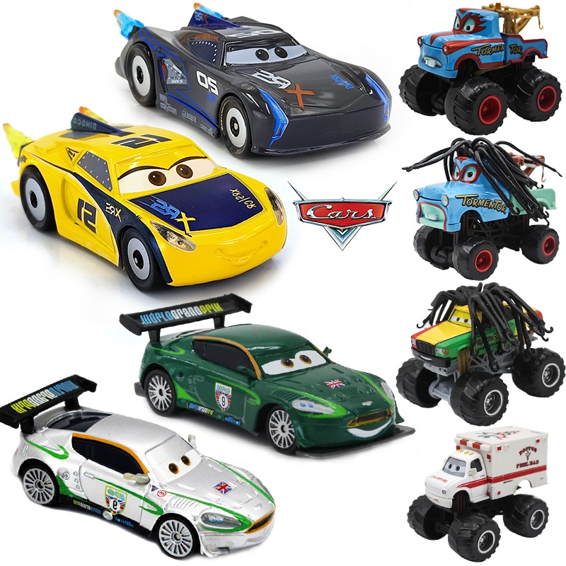 Pixar Cars 3 2 โมเดลรถยนต์โลหะ Lightning McQueen Mater Jackson Storm ...