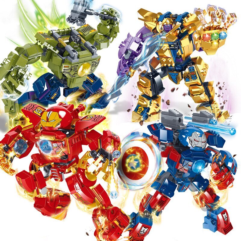 Marvel Superheroes Building Blocks Iron Man Mecha Thanos Infinity ...