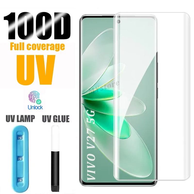กาว UV เหลวนาโนกระจกนิรภัยใช้สำหรับ VIVO X200 V40 V30E V29 V27 V25 V23 X100 X100 X90 X80 X70 X60 ...